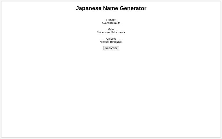 Japanese Name Generator