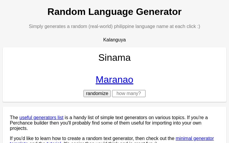 Random Language Generator