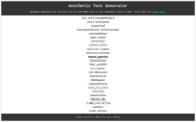 Aesthetic Text Generator