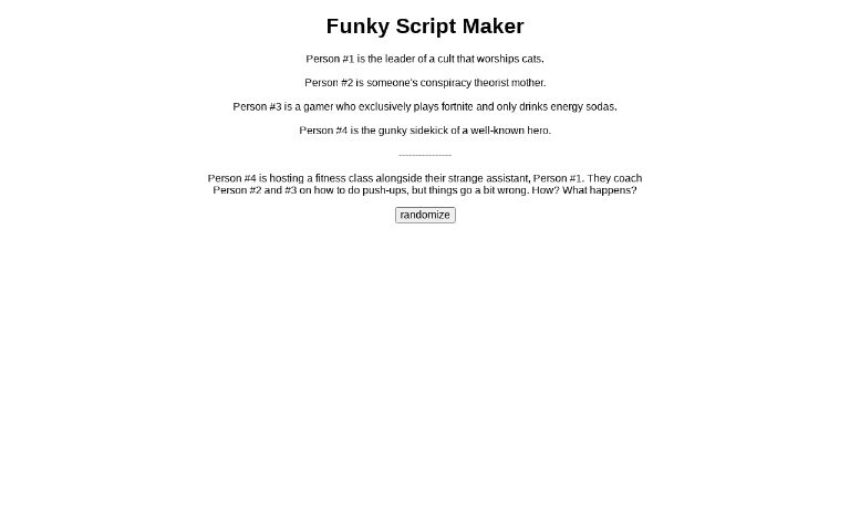 Funky Script Maker ― Perchance Generator