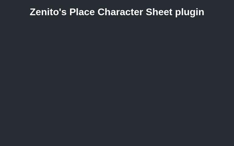 Zenito's Place Character Sheet plugin
