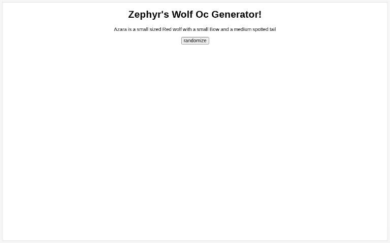 Zephyr's Wolf Oc Generator!