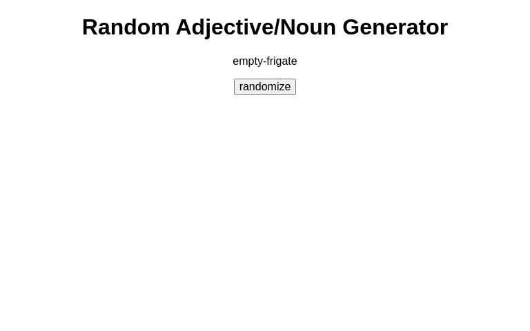 Random Adjective/Noun Generator