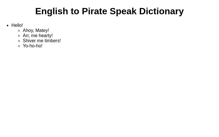 English to Pirate Speak Dictionary ― Perchance Generator