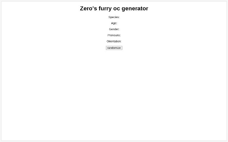 Zero's furry oc generator