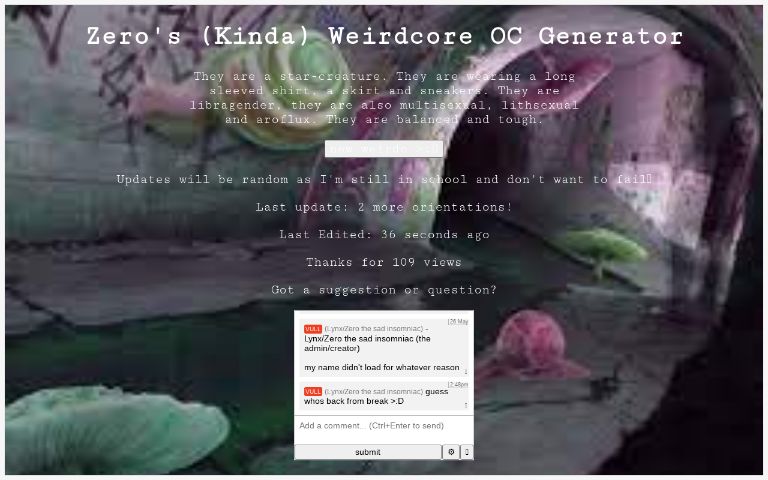 Zero's (Kinda) Weirdcore OC Generator