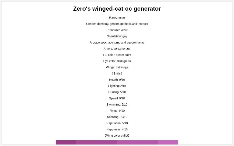 Zeros Winged Cat Oc Generator 
