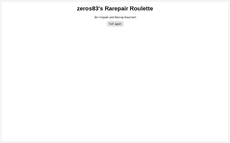 zeros83's Rarepair Roulette ― Perchance Generator
