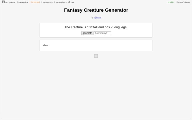 Fantasy Creature Generator
