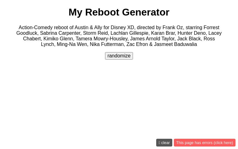 My Reboot Generator