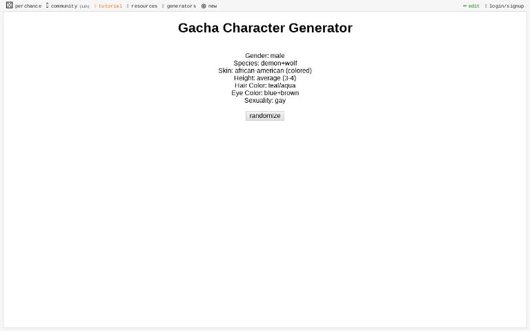 Gacha Character Generator