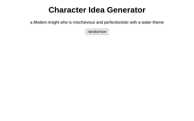 Character Idea Generator