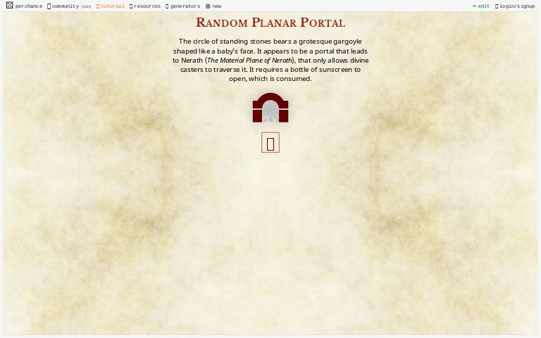 Random Planar Portal ― Perchance Generator