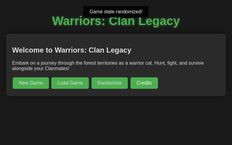 Warriors: Clan Legacy ― Perchance Generator
