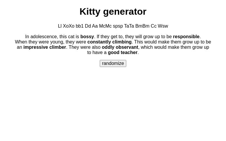 Kitty generator