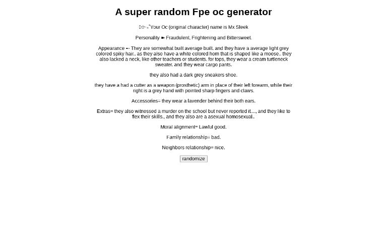 A super random Fpe oc generator
