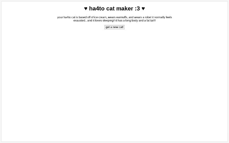 ♥ ha4to cat maker :3 ♥ ― Perchance Generator