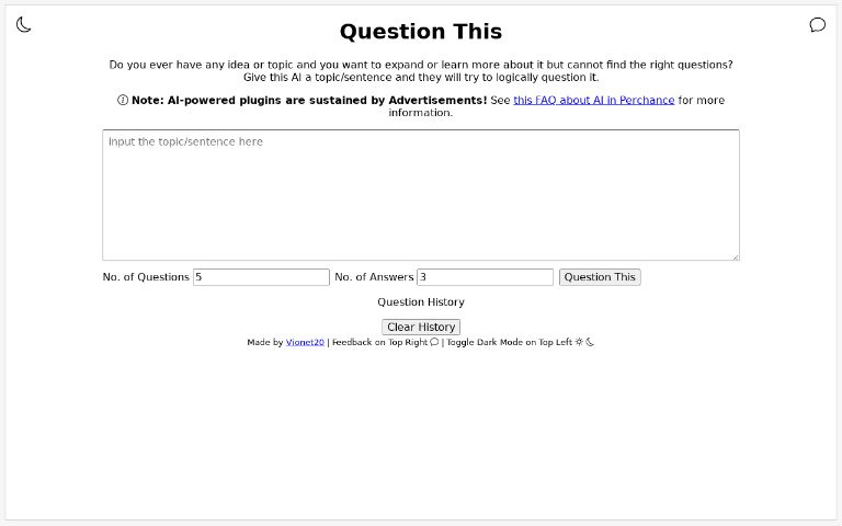 Question This - an AI-based Questioning Tool ― Perchance Generator