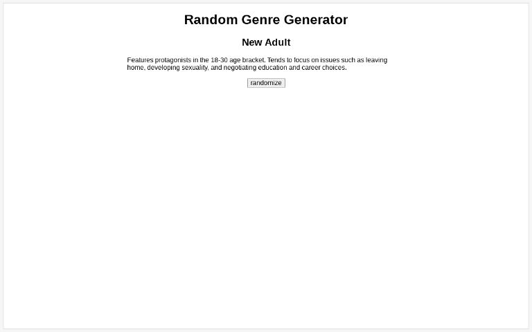 Random Genre Generator