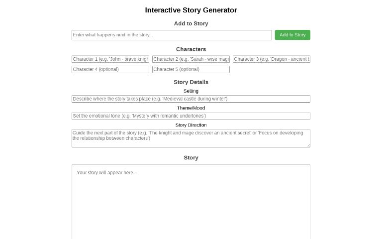 Interactive Story Generator