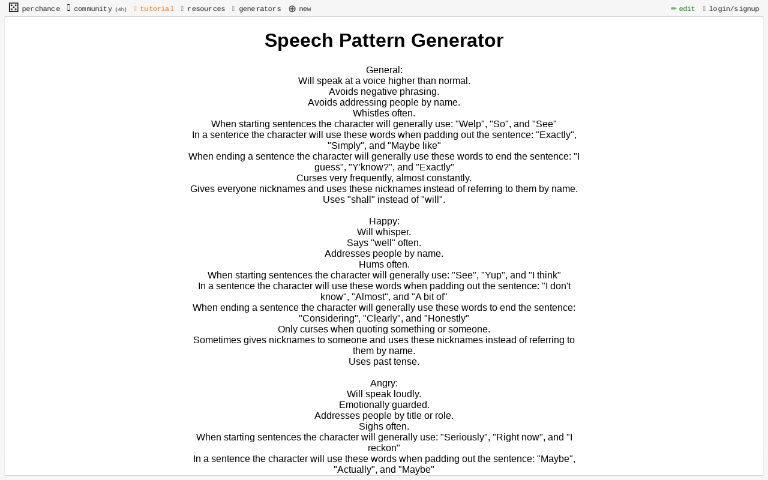 Speech Pattern Generator