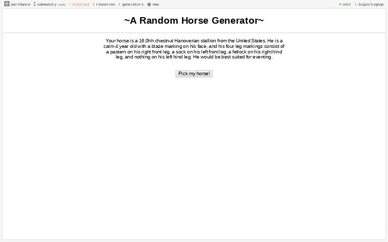 ~A Random Horse Generator~