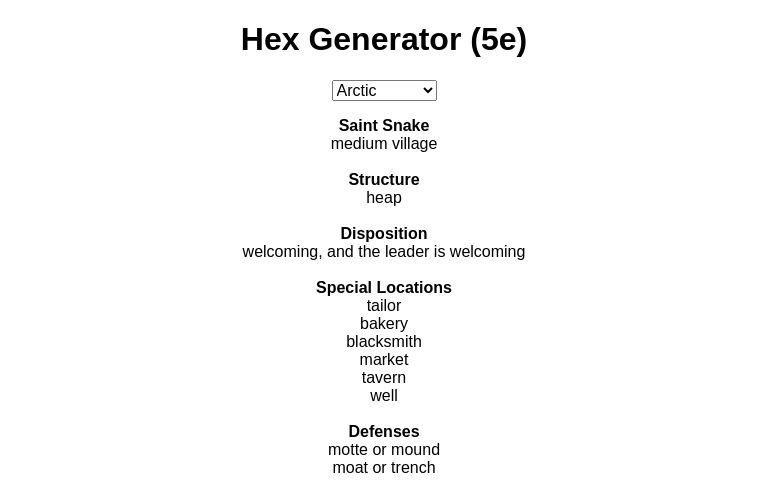 Hex Generator (5e)