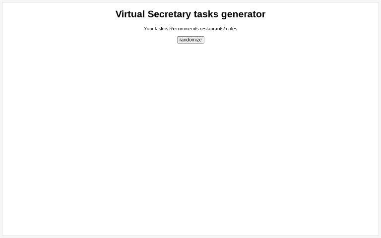 Virtual Secretary tasks generator