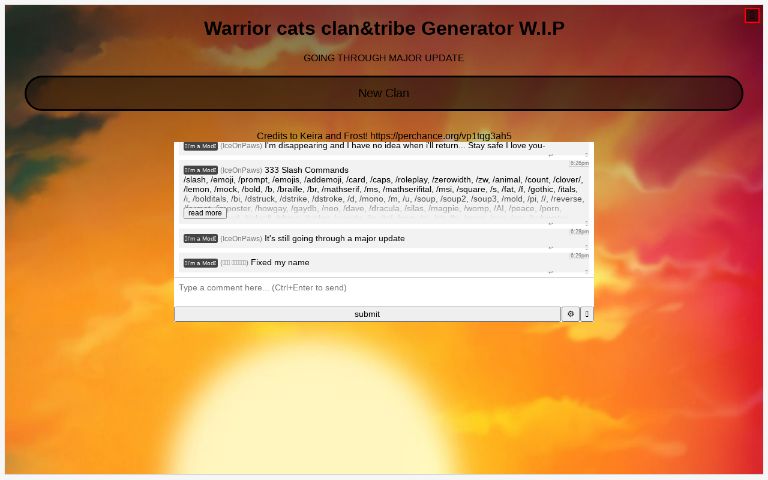Warrior Cat Name Generator