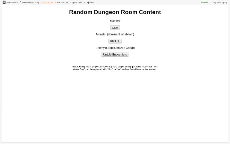 Random Dungeon Room Content ― Perchance Generator