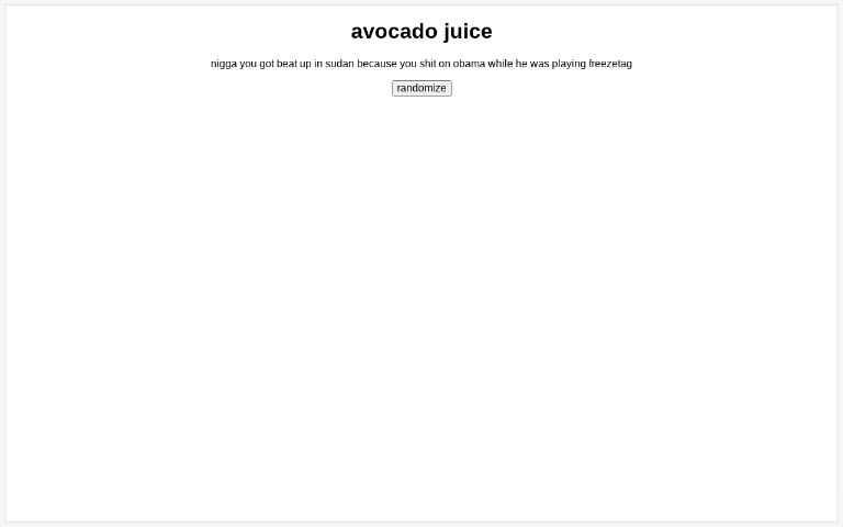avocado juice ― Perchance Generator