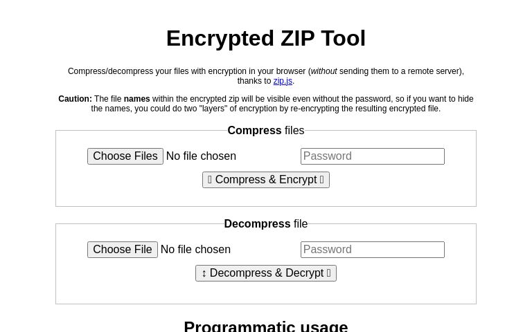 Online Encrypted ZIP Compressor / Decompressor ― Perchance Generator