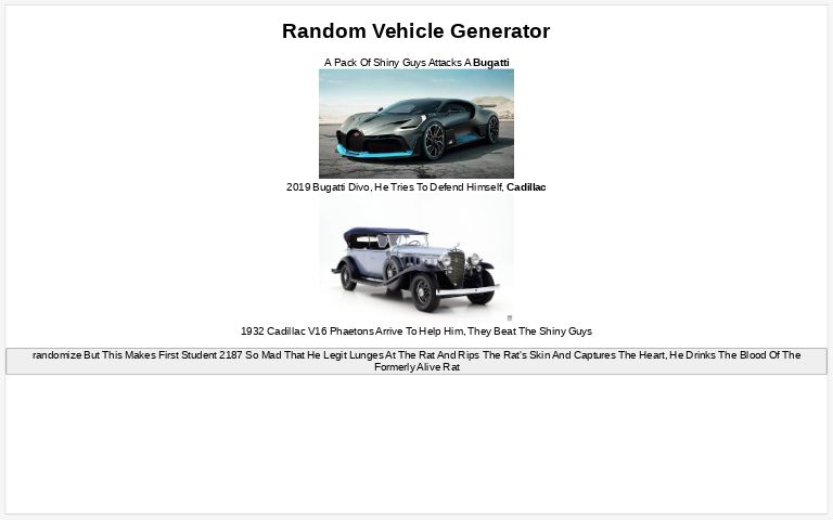 Random Vehicle Generator