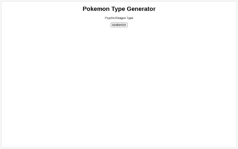 Pokemon Type Generator