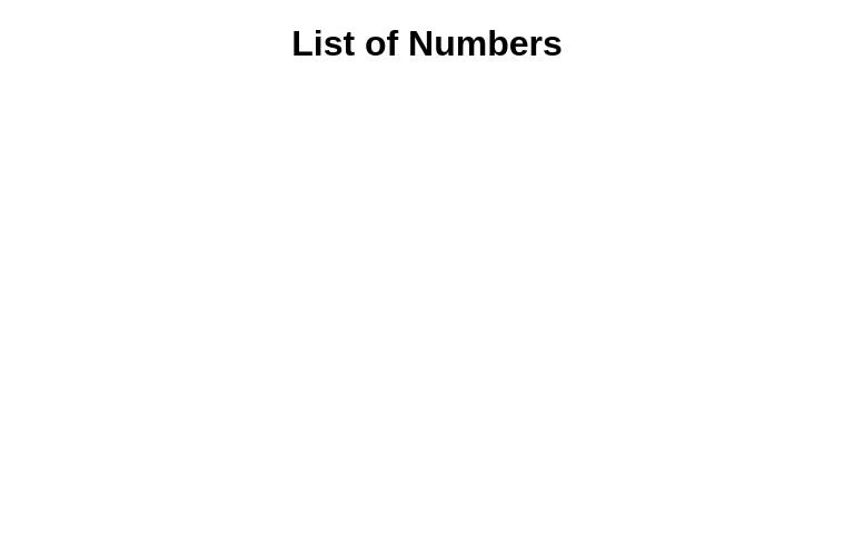 List of Numbers ― Perchance Generator