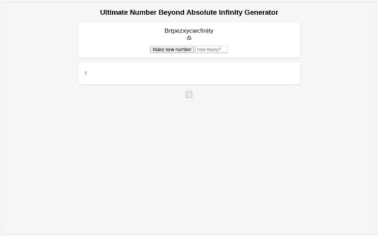 Ultimate Number Beyond Absolute Infinity Generator