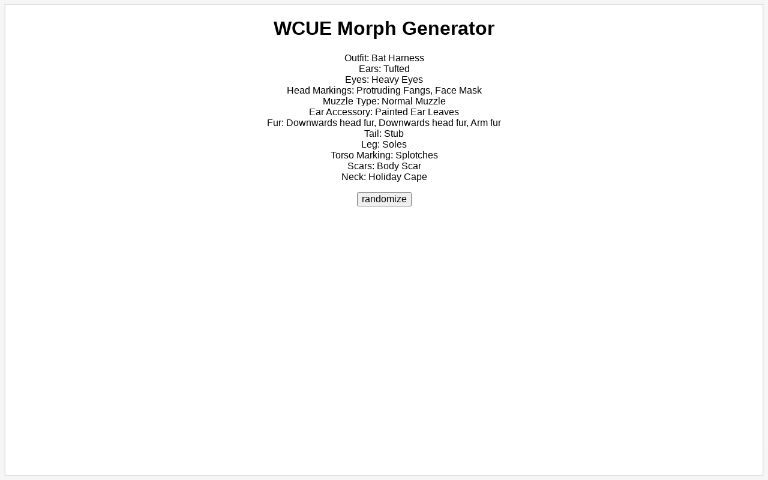 WCUE Morph Generator