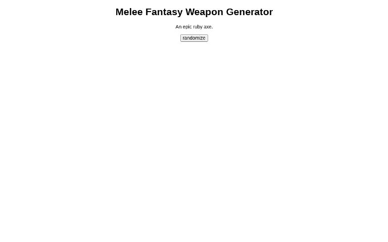 Melee Fantasy Weapon Generator