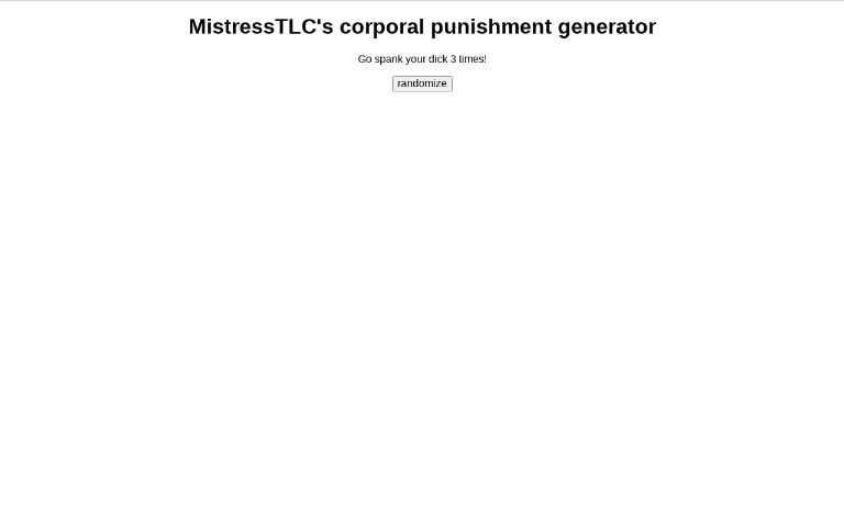 MistressTLC's corporal punishment generator