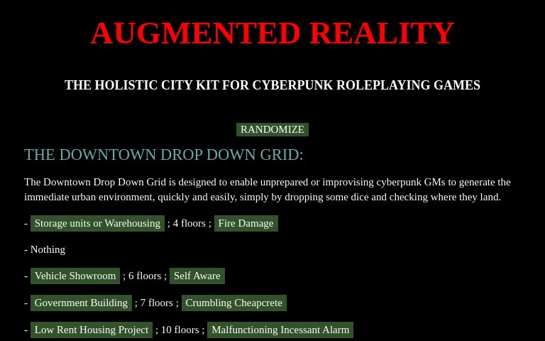 AUGMENTED REALITY ― Perchance Generator