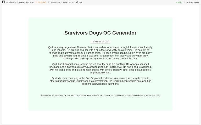 Survivors Dogs OC Generator
