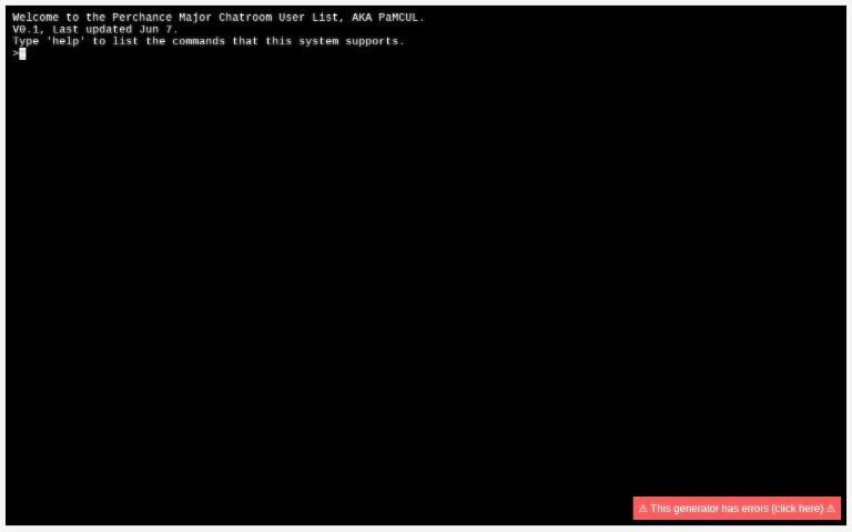 Interative Terminal Template ― Perchance Generator