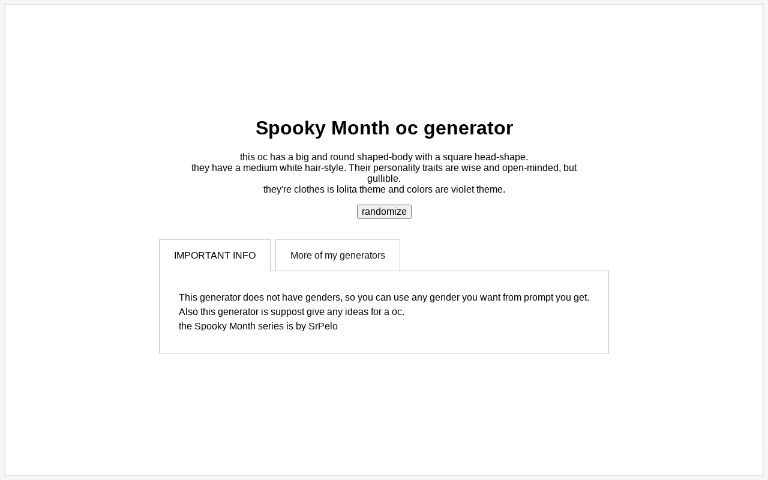 Spooky Month oc generator