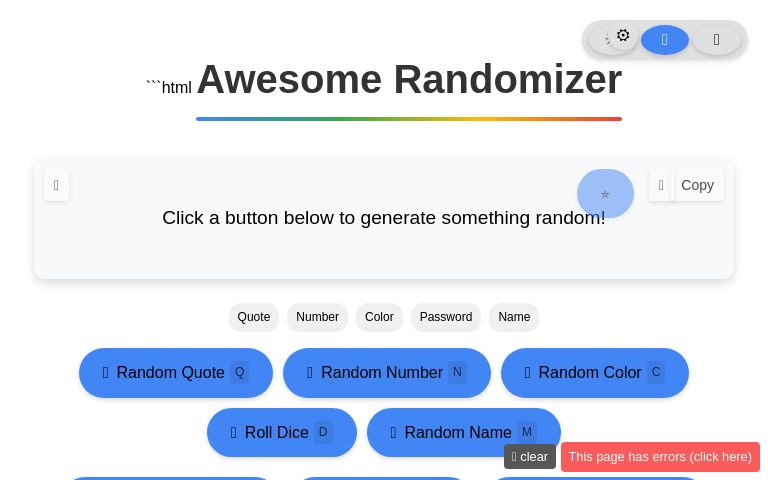 Awesome Randomizer ― Perchance Generator