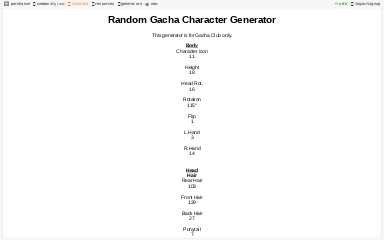Random Gacha Character Generator