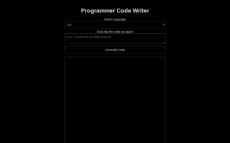 Programmer Code Writer ― Perchance Generator