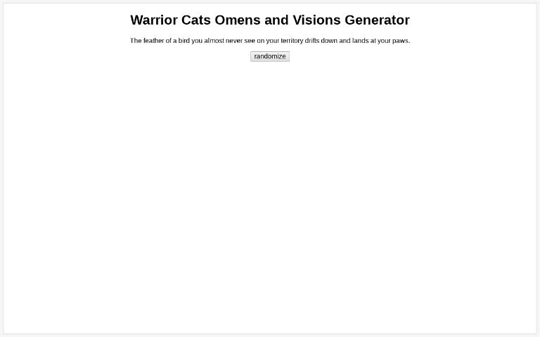 Warrior Cats Omens and Visions Generator