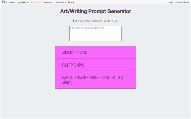 Art/Writing Prompt Generator