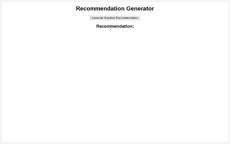 Recommendation Generator