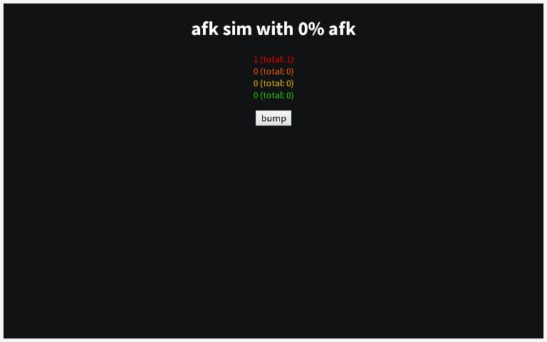 afk sim with 0% afk ― Perchance Generator